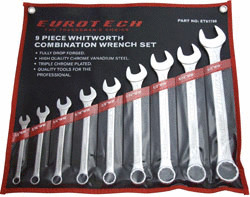 9pc Eurotech Whitworth Spanner Set - Eurotech Tools