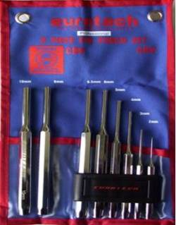 8pc Pin Punch Set - Eurotech Tools