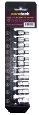 11Pc 1/4Dr Multi Fit Sockets - Eurotech Tools