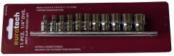 11Pc 1/4 Drive Anti Slip Socket Set - Eurotech Tools