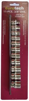 11Pc 3/8 Drive Anti Slip Socket Set - Eurotech Tools